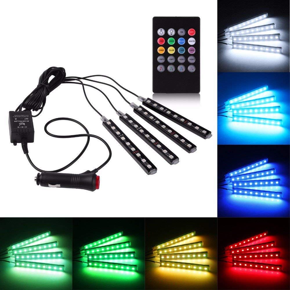 Rally R000246 4x 9 LED for RGB Car Interior Decorative Light Floor ...