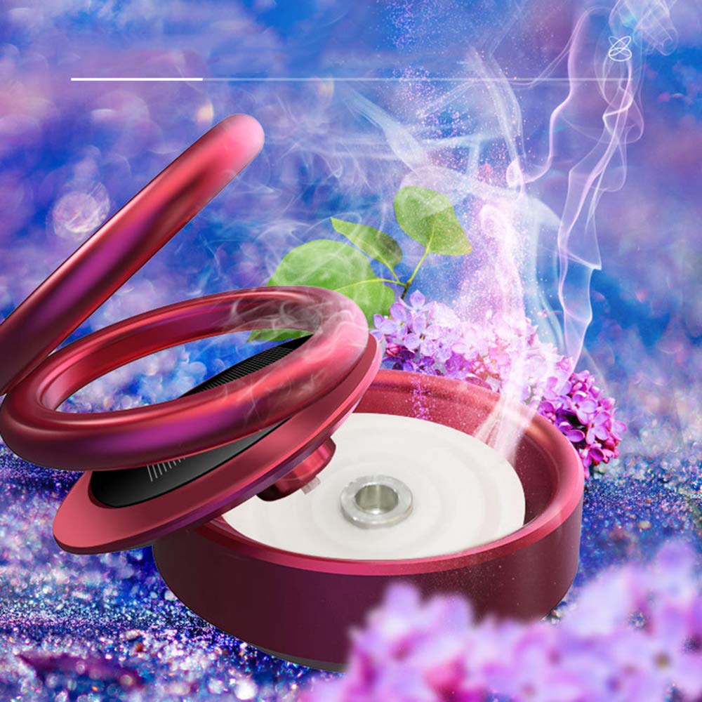 Solar Car Fragrance Double Ring Rotating Car Home Office Air Fresher ...
