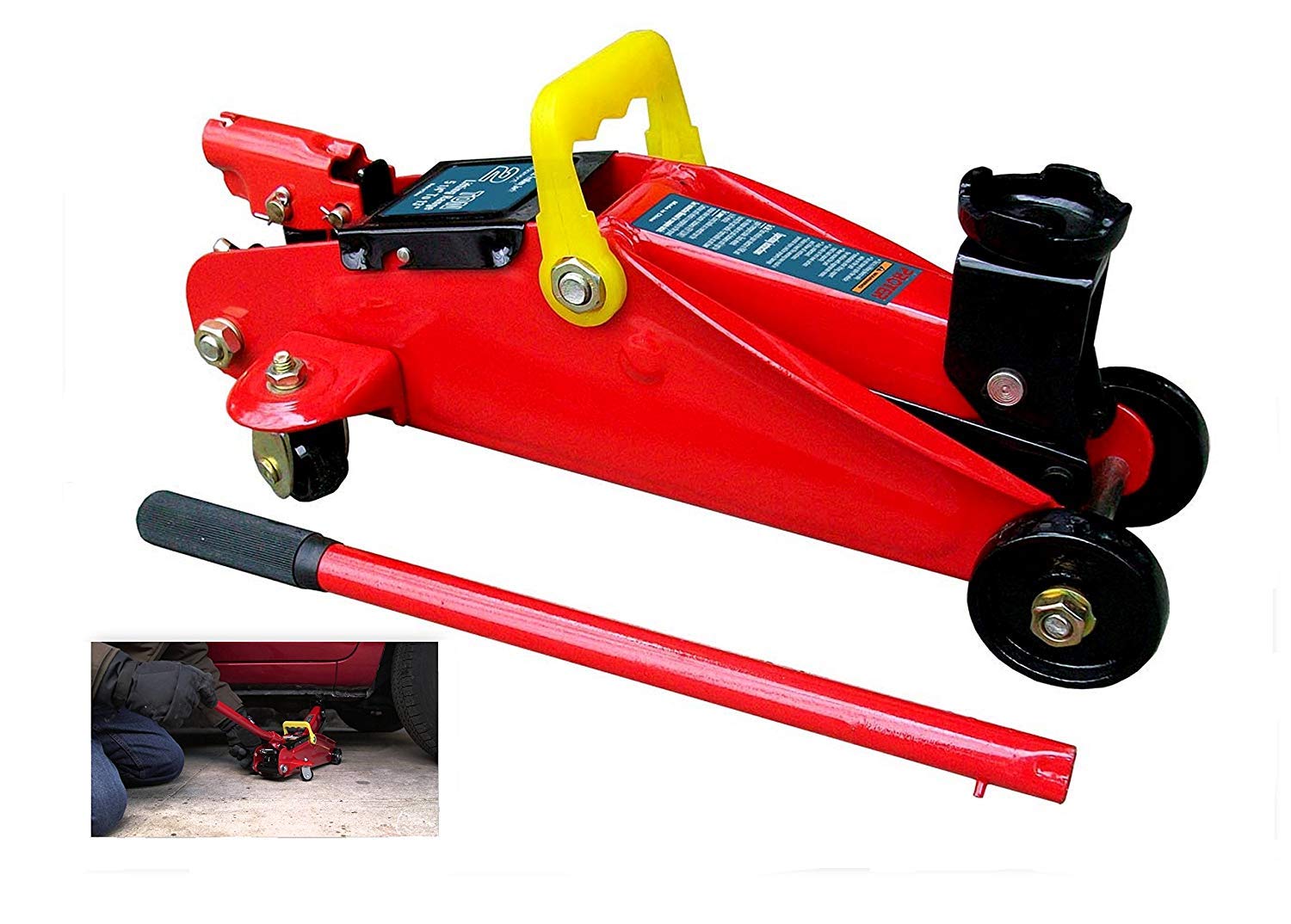Car Jack Hydraulic Trolley Jack with Strong Stick to Push Car Jack - 2 ...