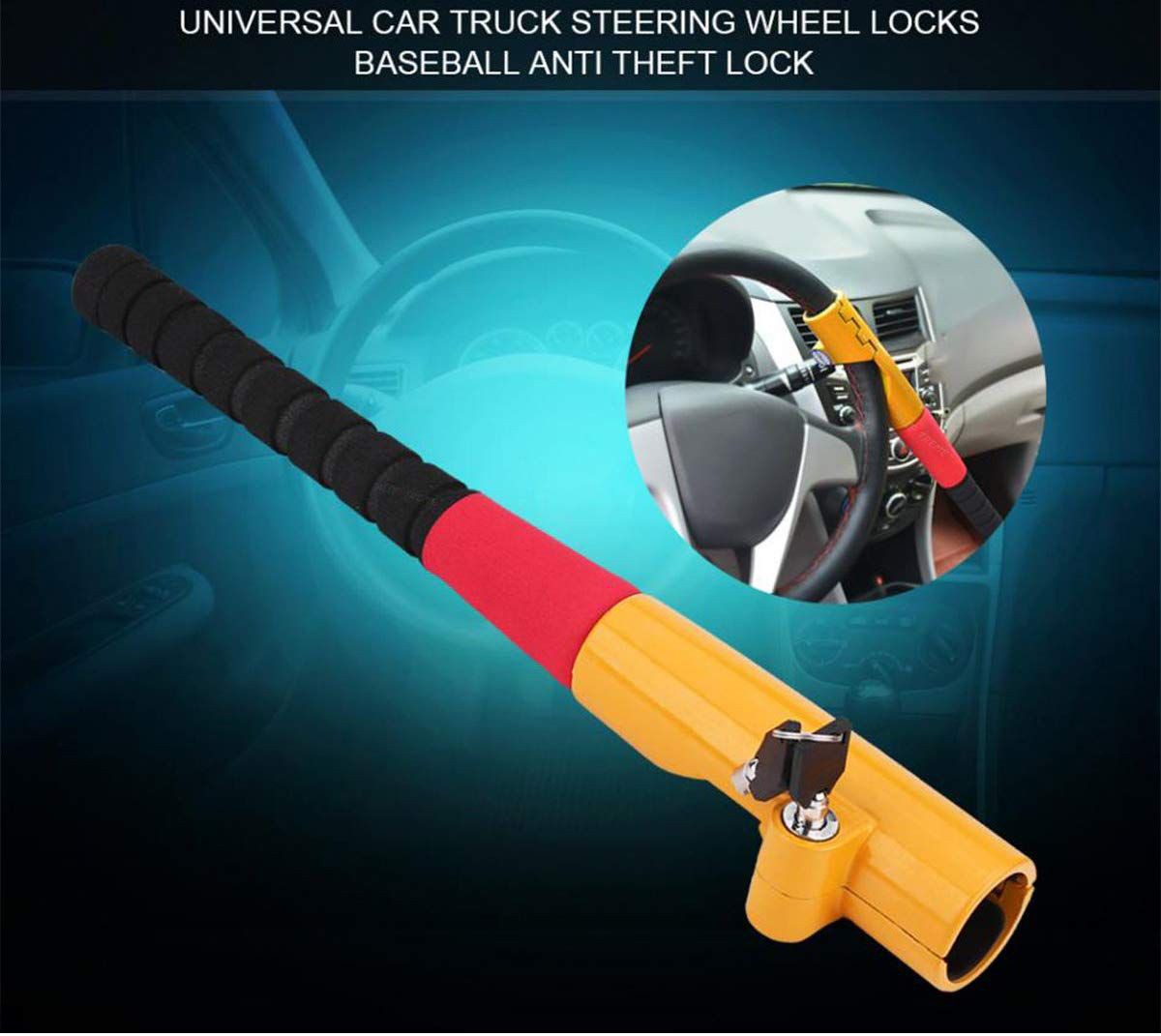 Heavy Duty Baseball Bat Style Car Steering Wheel Lock Anti-Theft ...